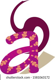 Patterned Pink Lowercase Letter Logo Design Stock Vector (Royalty Free ...