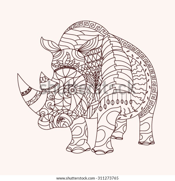 Patterned Rhino Zentangle Style Eps10 Vector Stock Vector (Royalty Free ...