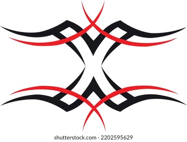 Patterns Black Red Tribal Tattoo X Stock Vector (Royalty Free ...