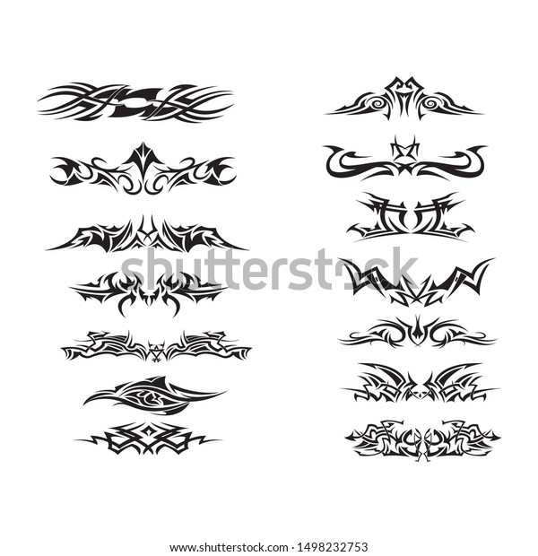 Patterns Designs Tribal Tattoo Set Fully 库存矢量图（免版税）1498232753 ...