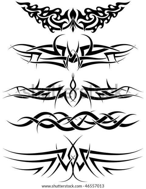 Patterns Tribal Tattoo Design Use Stock Vector (Royalty Free) 46557013 ...