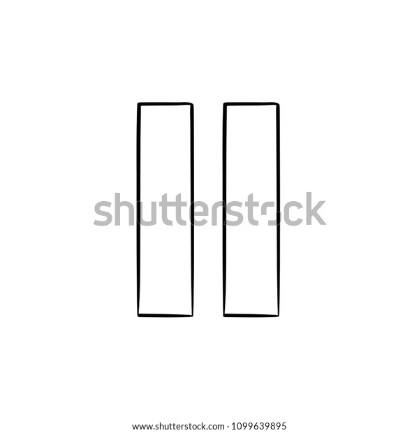 Pause Button Hand Drawn Outline Doodle Stock Vector (Royalty Free ...