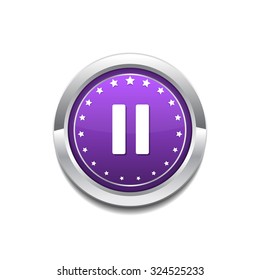 Pause Circular Vector Purple Web Icon Stock Vector (Royalty Free) 324525233
