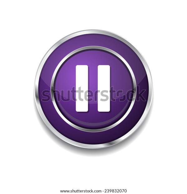 Pause Circular Vector Purple Web Icon Stock Vector (Royalty Free ...