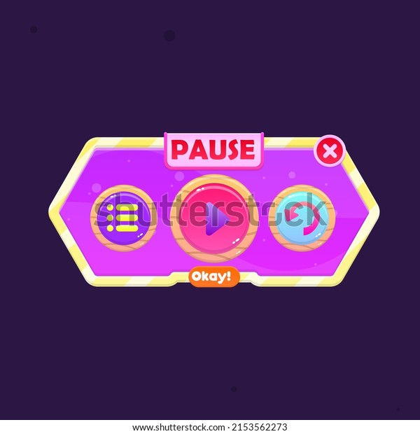 Pause Colorful Cartoon Cute Window Pop: เวกเตอร์สต็อก (ปลอดค่าลิขสิทธิ์ ...