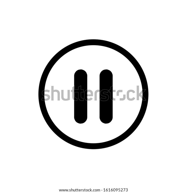 Pausensymbol, Vektorgrafik. Flaches Design. Vektorpausensymbol, einzeln ...