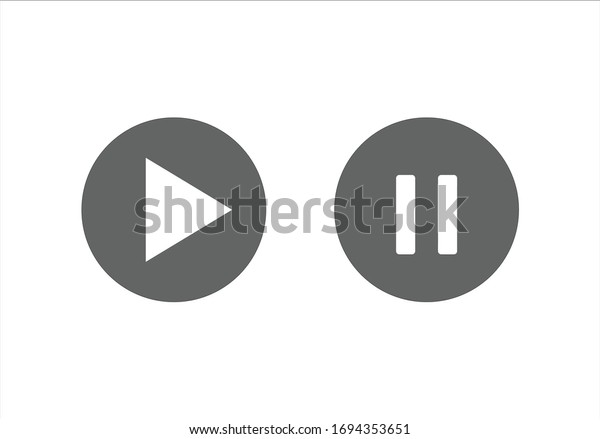Pause Play Drawn Vector Stock Vector (Royalty Free) 1694353651 ...