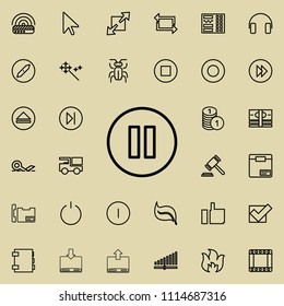 Pause Sign Circle Outline Icon Detailed Stock Vector (Royalty Free ...