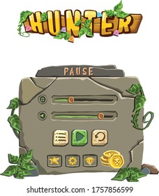 Pause Stone Game Menu Illustration Stock Vector (Royalty Free ...