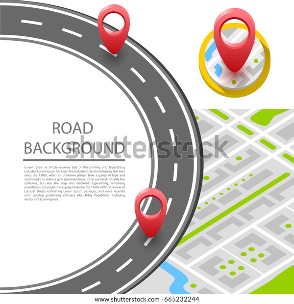 Paved Path On Road Circular Road Stock Vector (Royalty Free) 665232244 ...