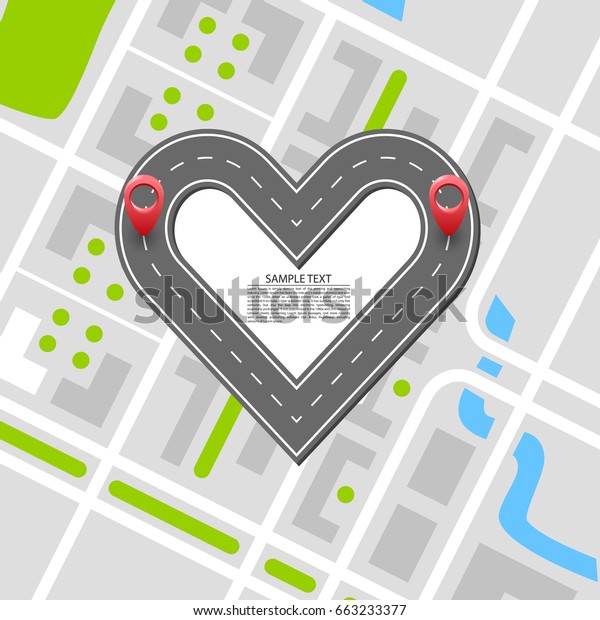 Paved Path On Road Road Heart Stock Vector (Royalty Free) 663233377 ...