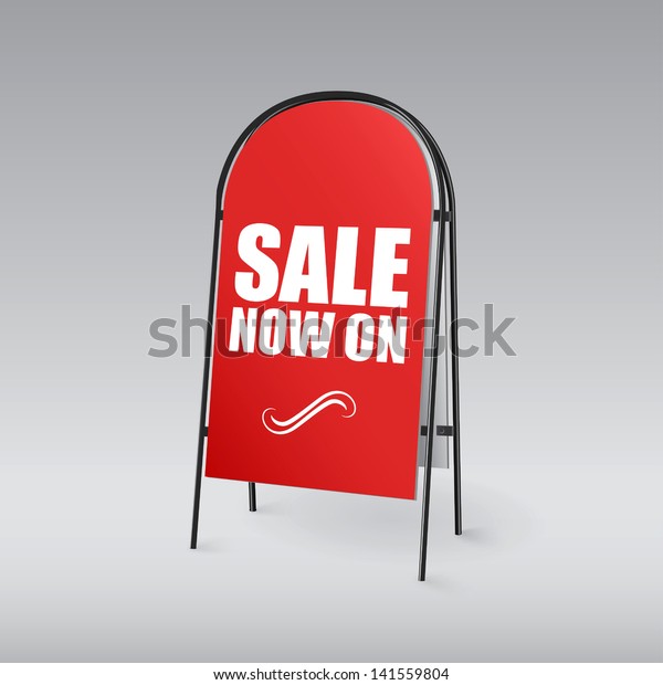 Pavement Sign Text Red Letters Sale Stock Vector (Royalty Free ...