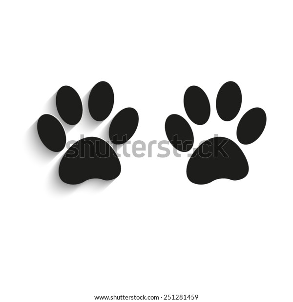 Paw Black Vector Icons Stock Vector (Royalty Free) 251281459