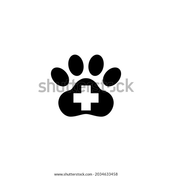 Paw First Aid Cross Veterinary Clinic Stock Vector (Royalty Free ...