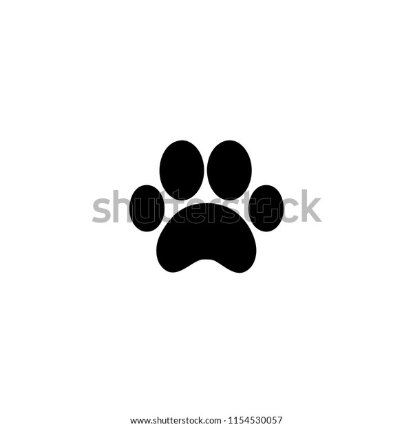 Paw Footprint Icon Stock Vector (Royalty Free) 1154530057