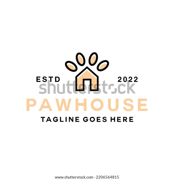 Paw House Animal Logo Vector Design Stock Vector (Royalty Free ...