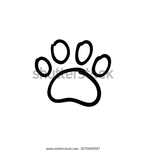 Paw Mark Icon Vector Logotype Doodle Stock Vector (Royalty Free ...