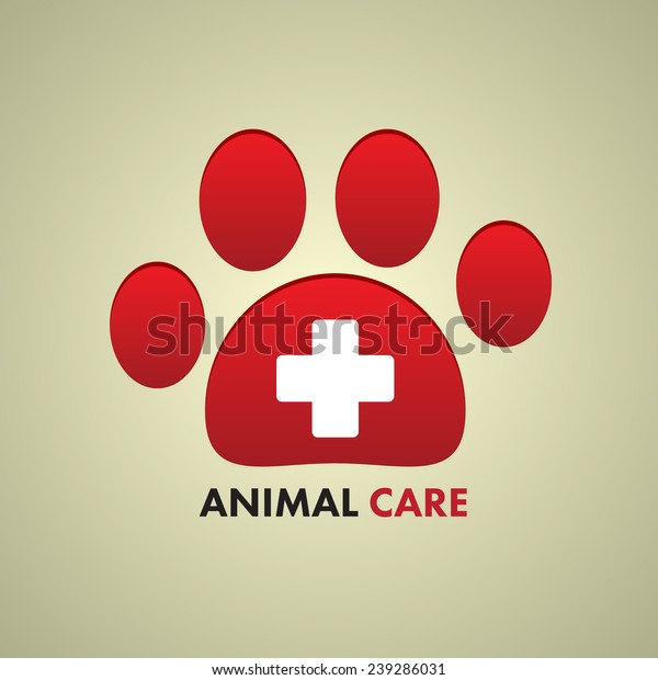 Paw Print Cross Sign Vector Illustration Stock Vector (Royalty Free ...