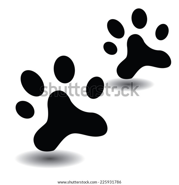 Paw Print Path Vector Illustration Stock Vector (Royalty Free ...