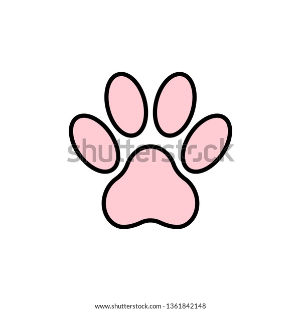Paw Print Pink Icon Vector Stock Vector (Royalty Free) 1361842148 ...