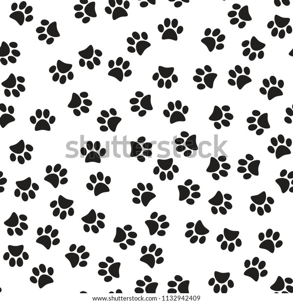 Paw Print Seamless Vector Illustration Stock Vector (Royalty Free ...