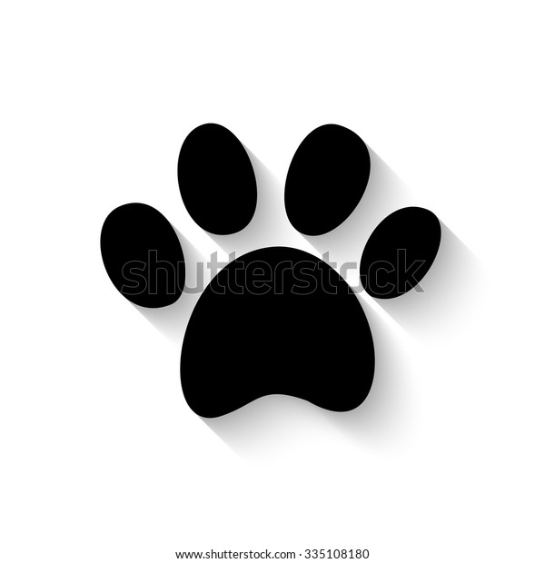 Paw Print Shadow Isolated On White Stock Vector (Royalty Free ...