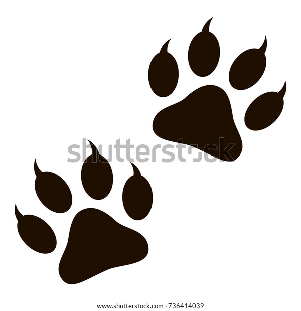 Paw Print Vector Illustration Stock Vector (Royalty Free) 736414039 ...