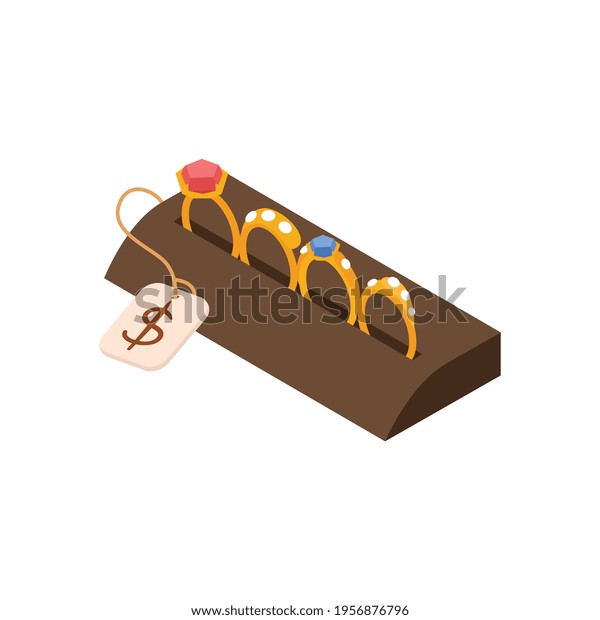 Pawn Shop Isometric Composition Isolated Image Stock Vector (Royalty ...