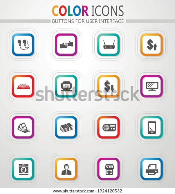 Pawn Shop Vector Icons User Interface Stock Vector (Royalty Free ...
