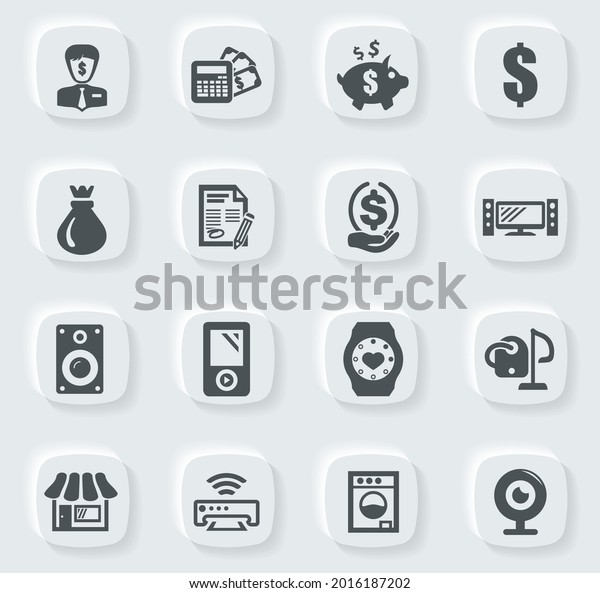 Pawn Shop Vector Icons User Interface Stock Vector (Royalty Free ...