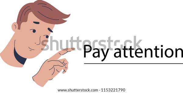 Pay Attention Sign Person Vector Image Stock Vector (Royalty Free ...