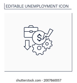 Pay Cuts Line Icon Reducing Salary Stock Vector (Royalty Free ...