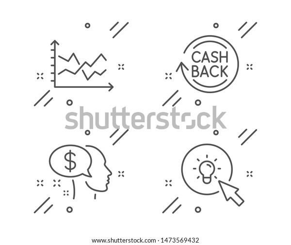 Pay Diagram Chart Cashback Line Icons Stock Vector (Royalty Free ...