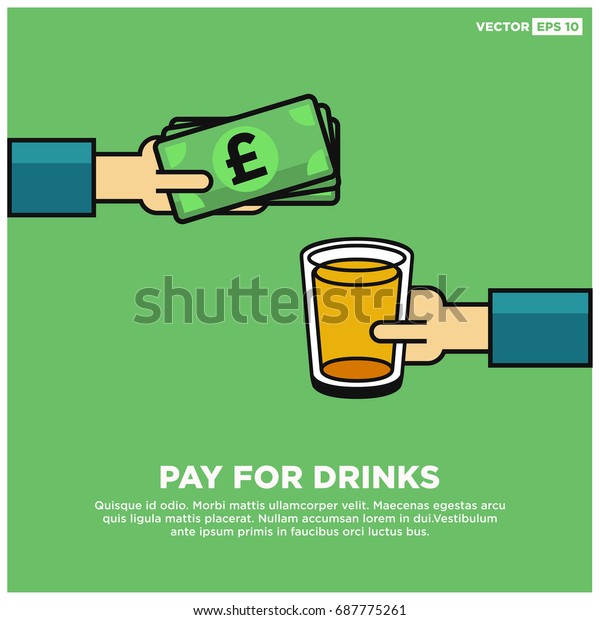 Pay Drinks Cash Payment Pound Money Stock Vector (Royalty Free ...
