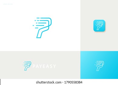 Pay Easy Logo Blue Speed Line Stock Vector (Royalty Free) 1790558384