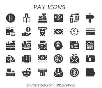 Pay Icon Set 30 Filled Pay Stock Vector (Royalty Free) 1315724951 ...