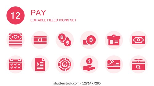 Pay Icon Set Collection 12 Filled Stock Vector (Royalty Free ...