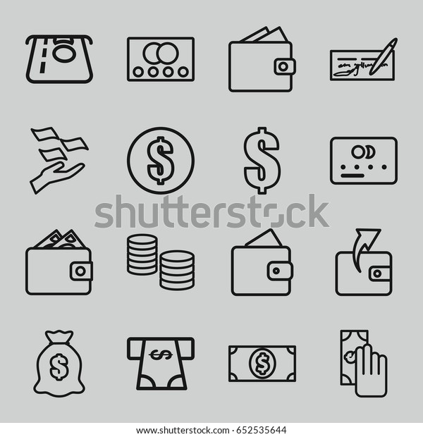 Pay Icons Set Set 16 Pay Stock Vector (Royalty Free) 652535644 ...