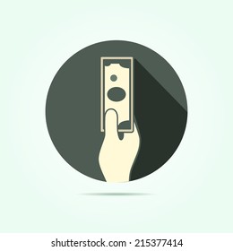 Pay Round Icon Flat Design Stock Vector (Royalty Free) 215377414 ...