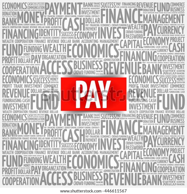 Pay Word Cloud Collage Business Concept Stock Vector (Royalty Free ...