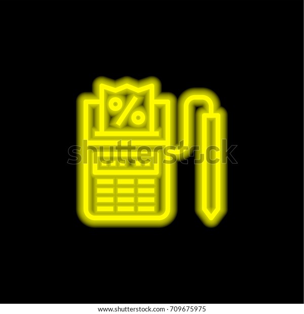 Pay Yellow Glowing Neon Ui Ux Stock Vector (Royalty Free) 709675975 ...