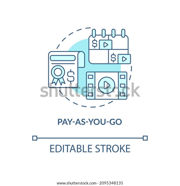 Pay You Go Blue Concept Icon Stock Vector (Royalty Free) 2095348135 ...