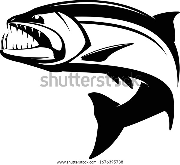 파이아라 뱀파이어 피쉬 로고Payara Fishing Activity를 스톡 벡터(로열티 프리) 1676395738