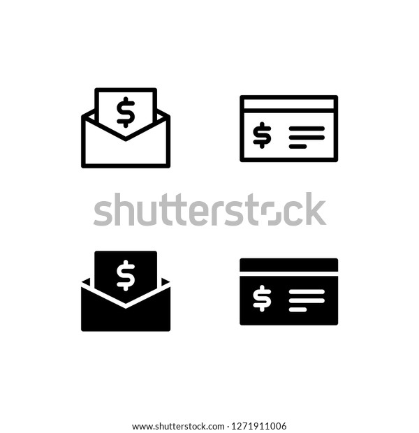 Paycheck Icon Logo Vector Symbol Payment Stock Vector (Royalty Free ...