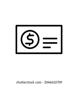 Paycheck Linear Vector Icon Logo Outline Stock Vector (Royalty Free ...