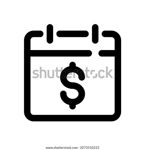 Payday Calendar Icon Simple Vector Line Stock Vector (Royalty Free ...