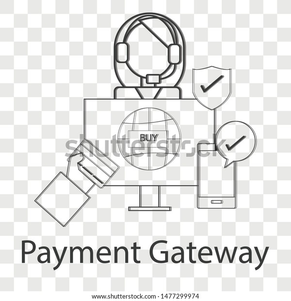 Payment Gateway Icon On Transparency Background Stock Vector (Royalty ...