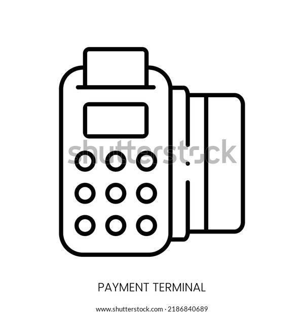 Payment Terminal Icon Linear Style Sign Stock Vector (Royalty Free ...