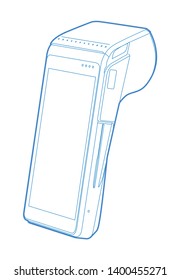 Payment Terminal Pos Device Vector Linework Stock Vector (Royalty Free ...