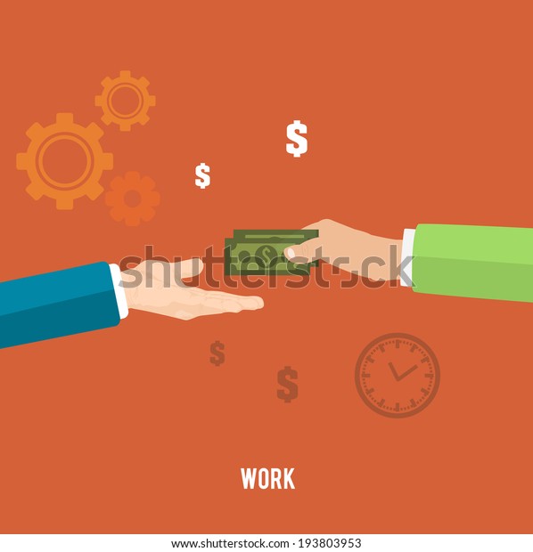 Payment Work Business Concept Flat Design Stock Vector (Royalty Free ...